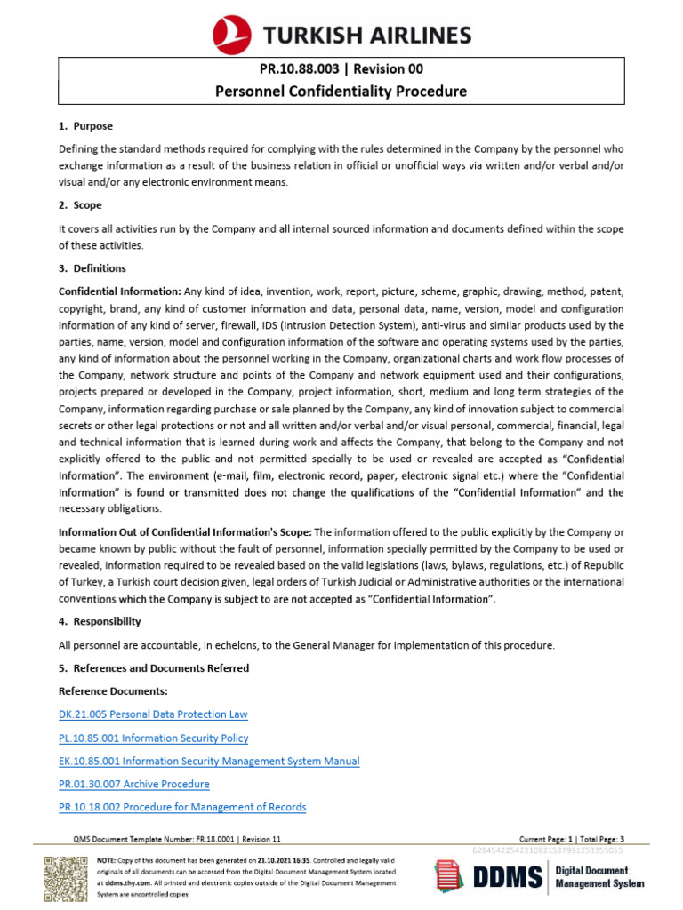 Personnel Confidentiality Procedure and Confidential Information Form ...