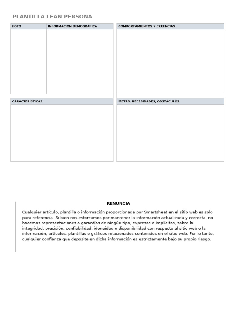 Plantilla Lean Persona | PDF