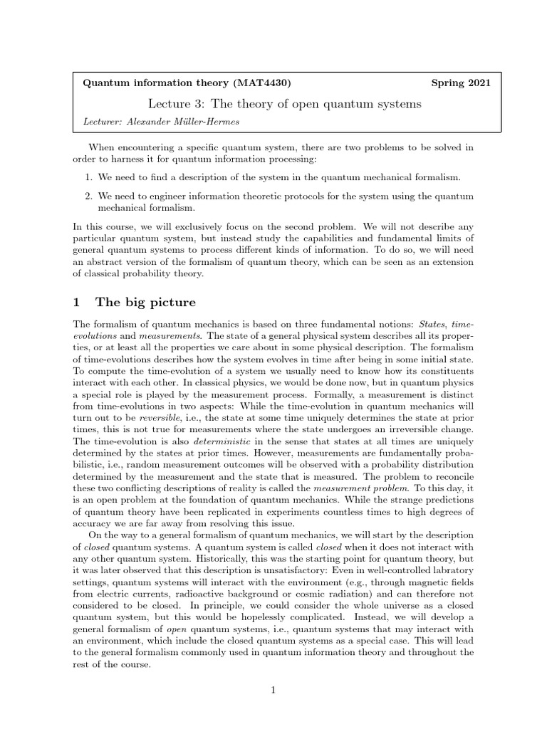 lecture3 | PDF | Quantum Mechanics | Quantum Entanglement lecture3 | PDF | Quantum Mechanics | Quantum Entanglement