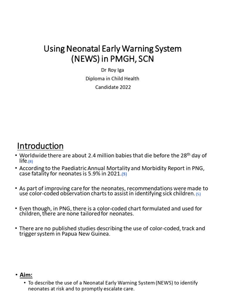 DR Roy Iga Neonatal Early Warning Systems DCH 2022 | PDF | Health Care ...
