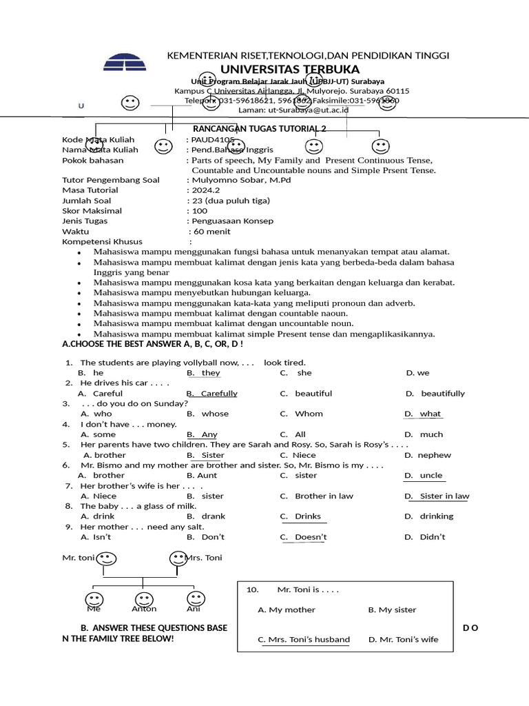 Nabiilah TUGAS TUTORIAL 2 BAHASA INGGRIS (4105) | PDF | Syntactic Relationships | Semantic Units