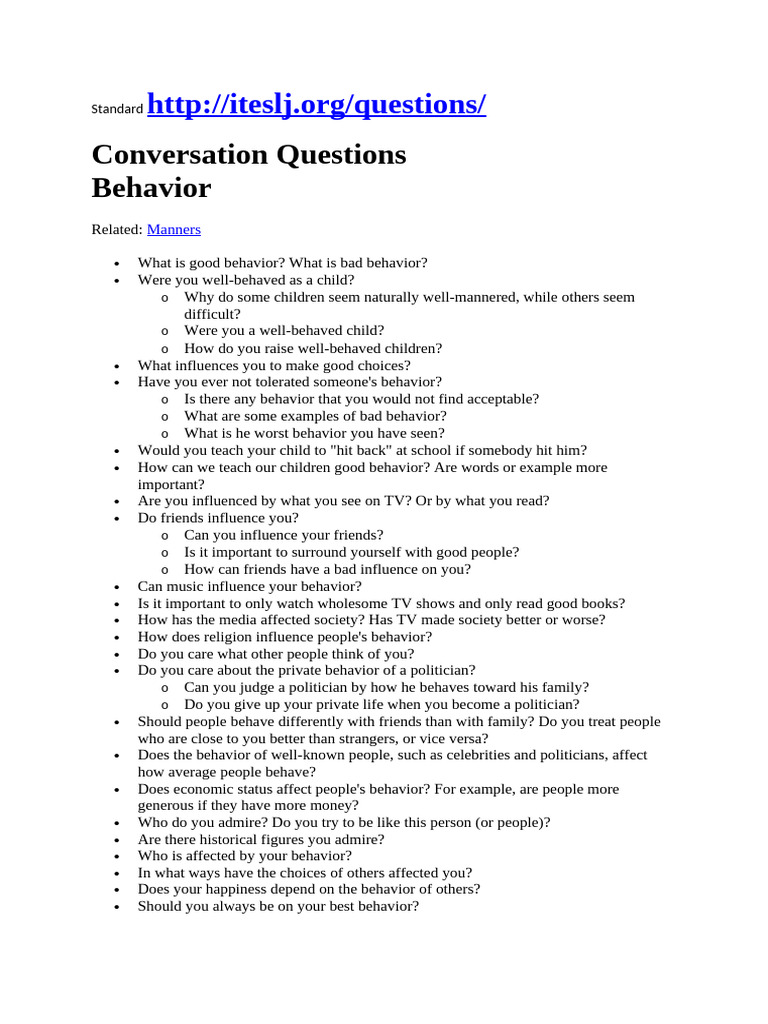 Conversation Questions[1] | PDF | Crime & Violence | Crimes