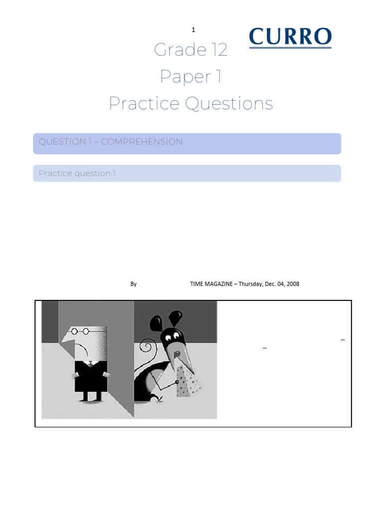 Grade 12 Comprehension Practice Questions | PDF