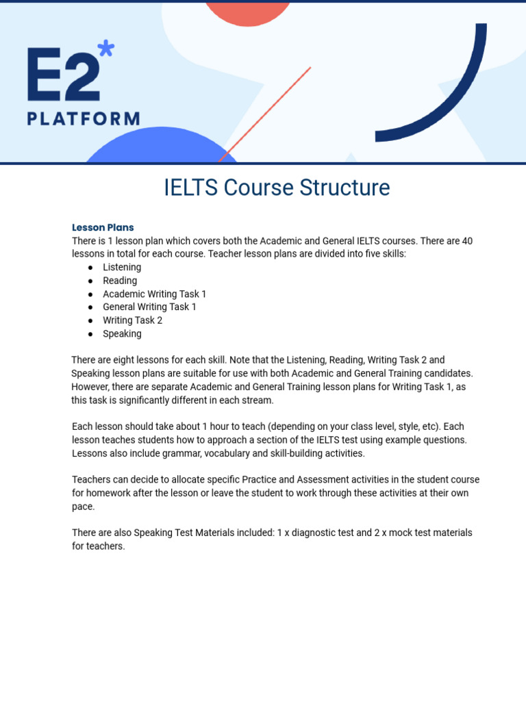 IELTS Course Content 1 | PDF | International English Language Testing ...
