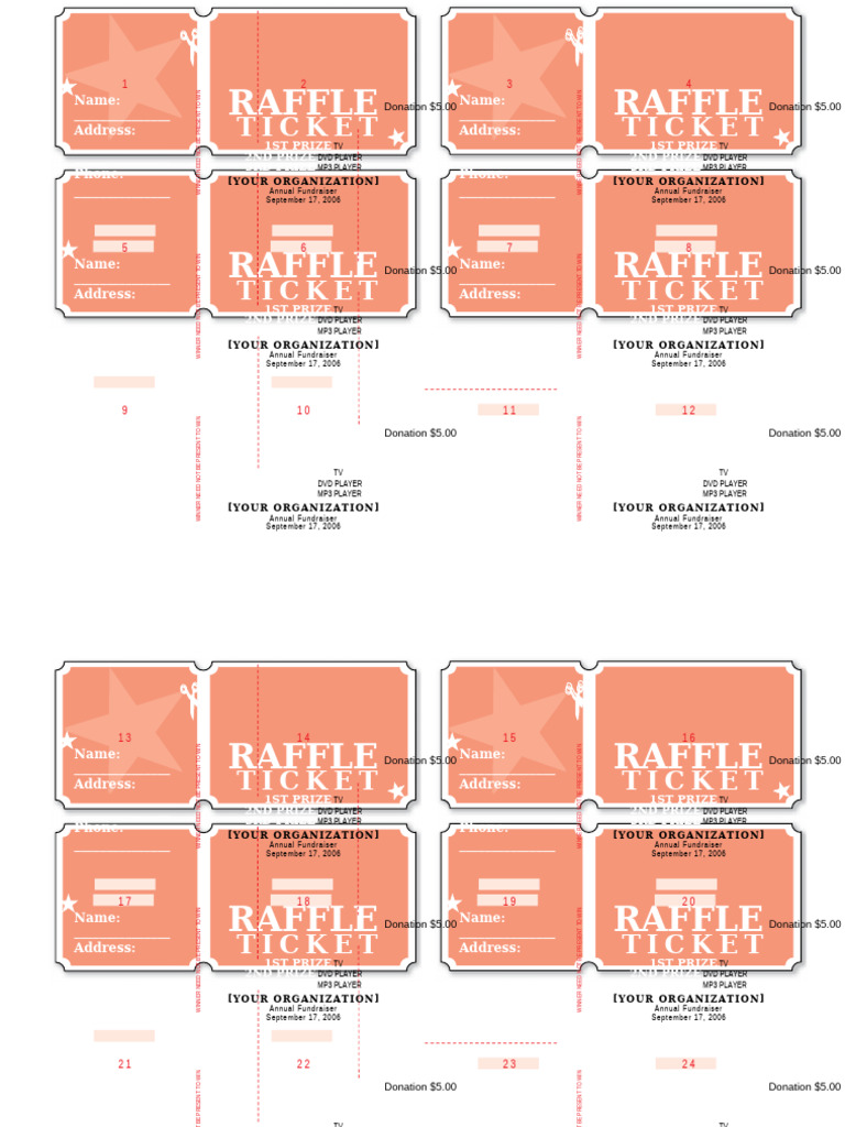 Raffle Ticket Template 2 | PDF | Fundraising