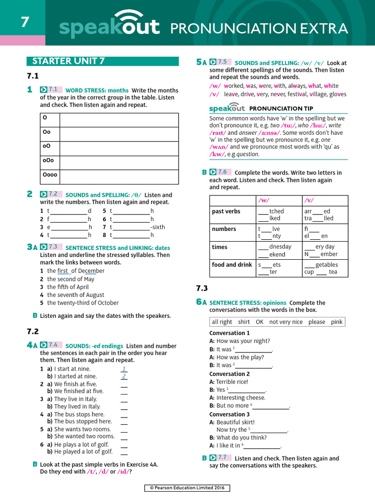 Pronunciation Practice: Word Stress & Sounds | PDF | Stress ...