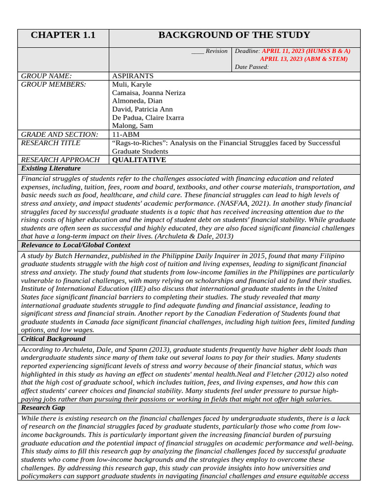 GradeStrand GroupName Prac1-1 1 Background-of-the-Study | PDF | Tuition Payments