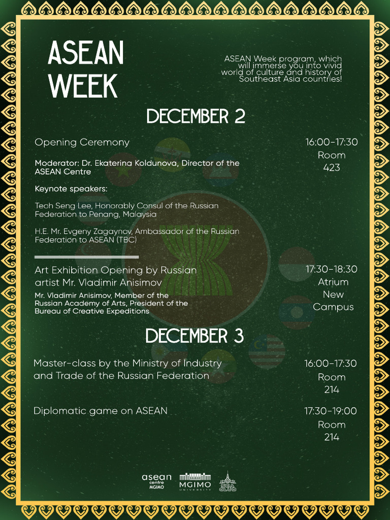 ASEAN Week Cultural Events | PDF