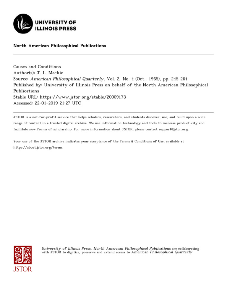 16 Mackie | PDF | Causality | Logic