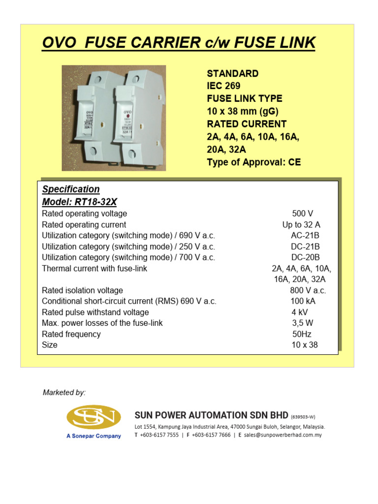 OVO Fuse Carrier | PDF