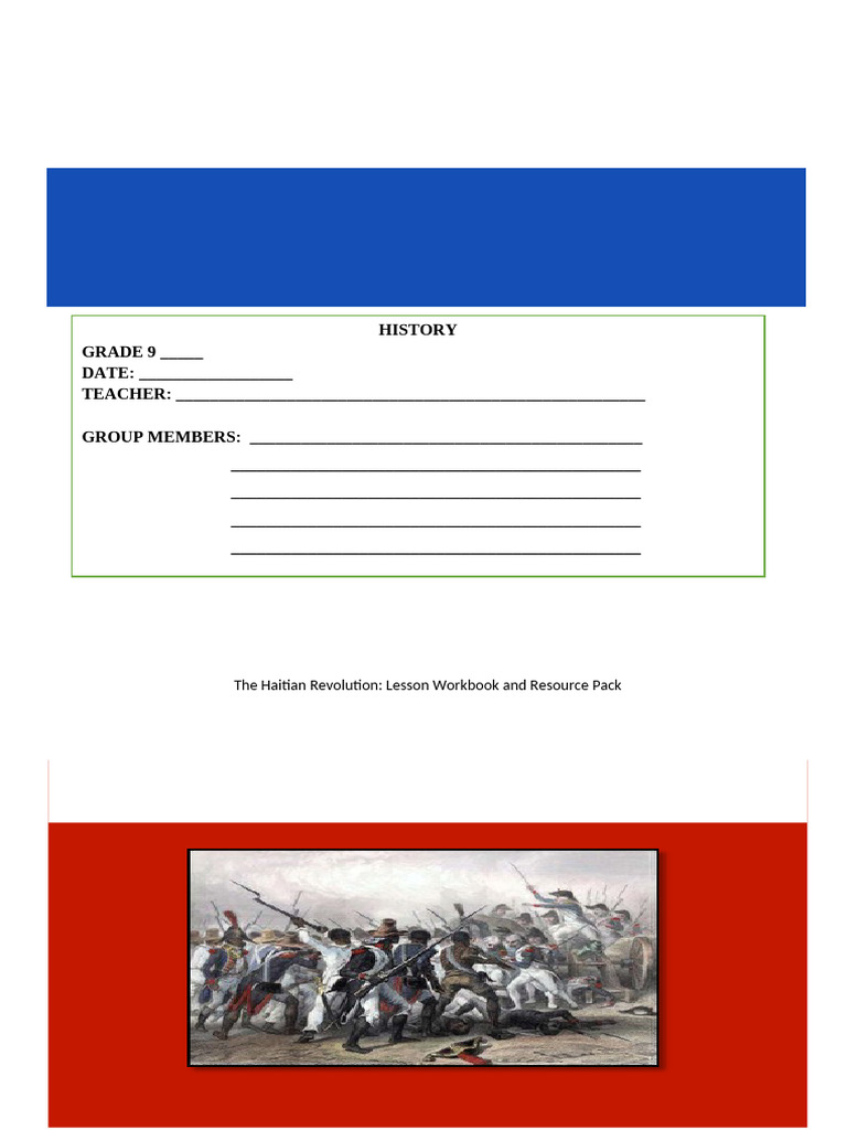 Haitian Revolution Lesson Workbook | PDF | Abolitionism | First French ...