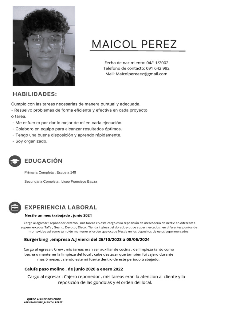 Maicol Perez Cv | PDF