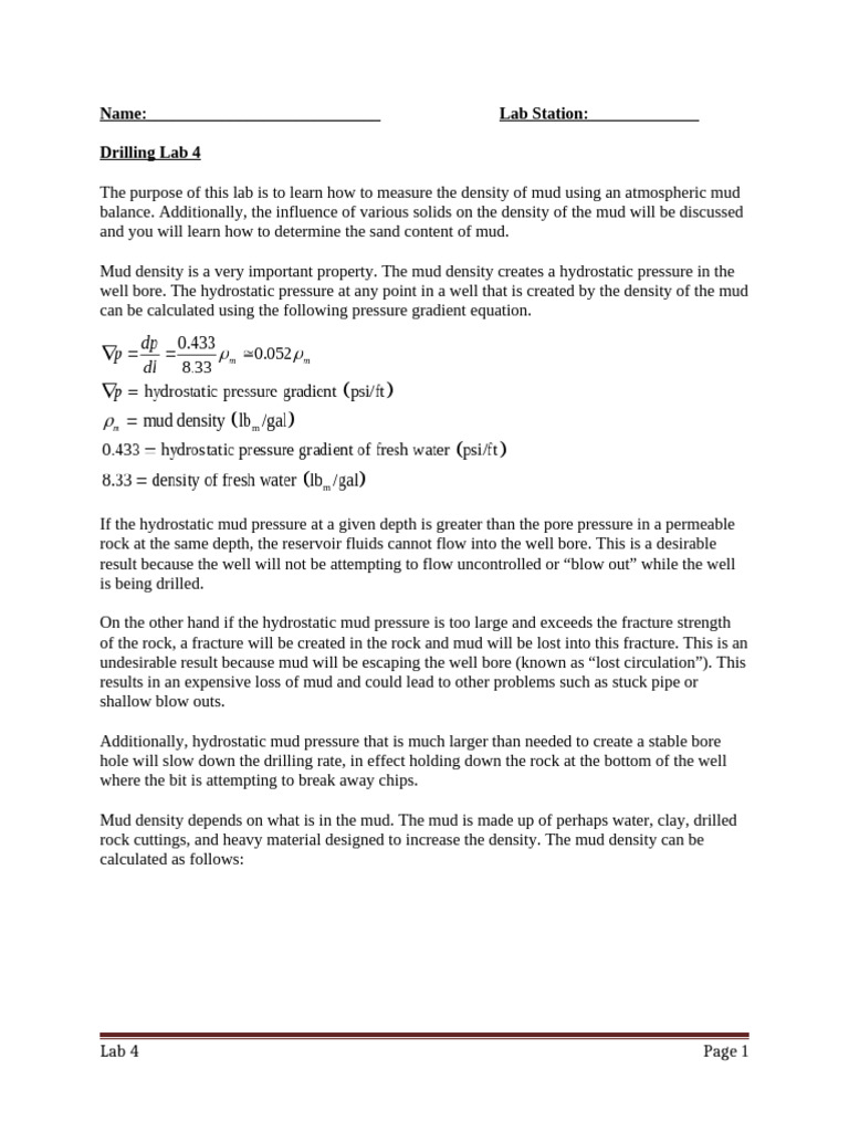 04 Lab 4-0 Density Procedure | PDF | Density | Pressure