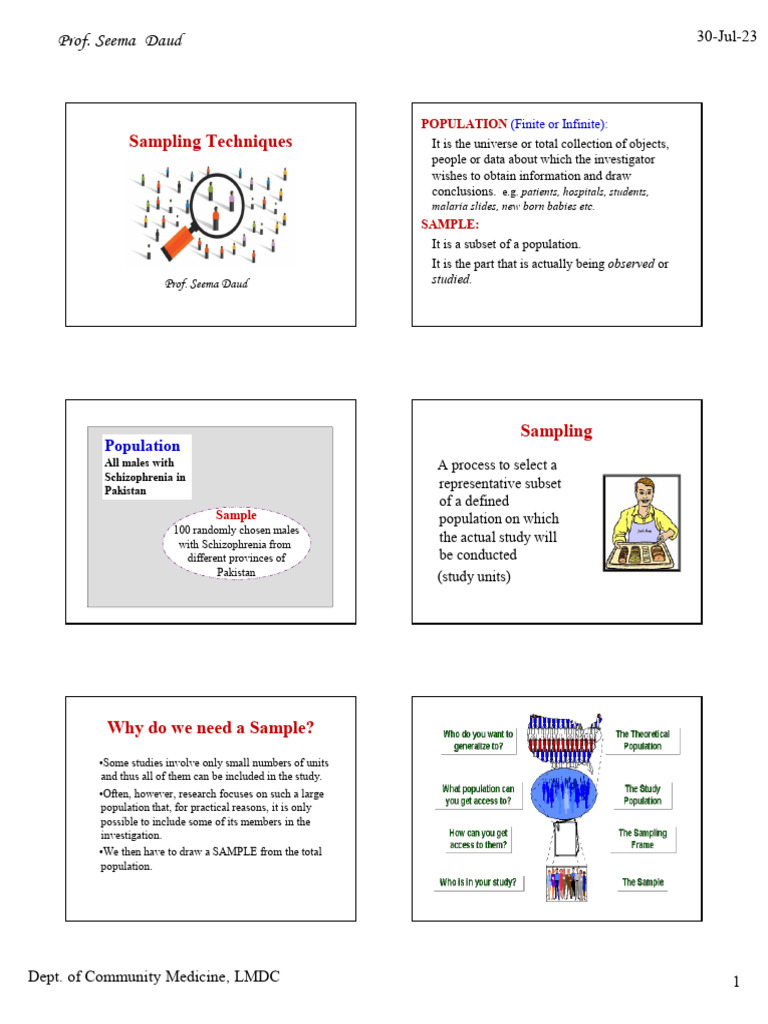 Sampling Techniques MBBS Lecture Slides | PDF | Sampling (Statistics ...