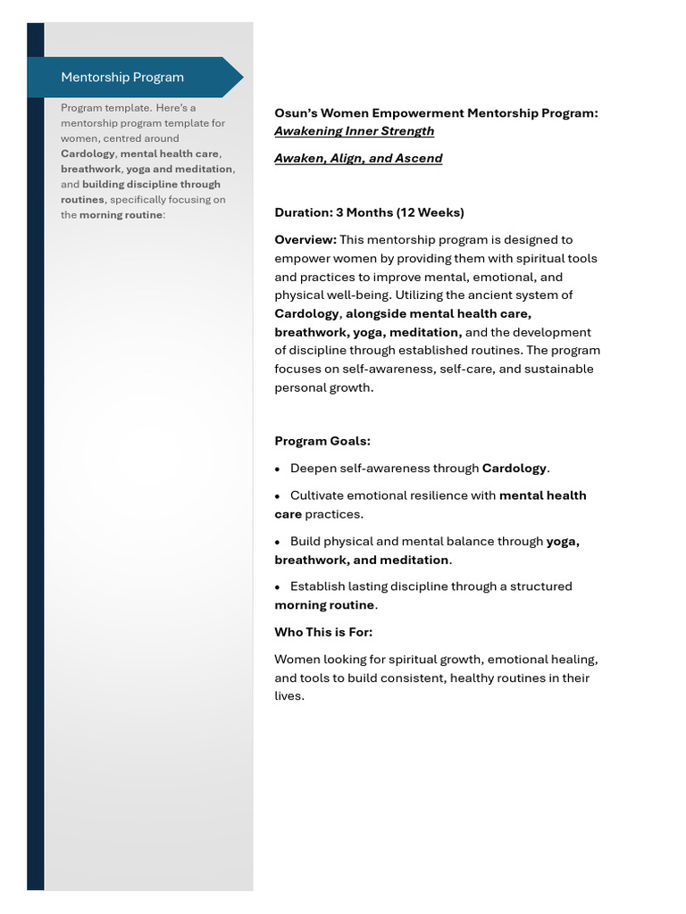 Awaken, Align, and Ascend 3 Months 12 Weeks Outline | PDF | Mindfulness ...