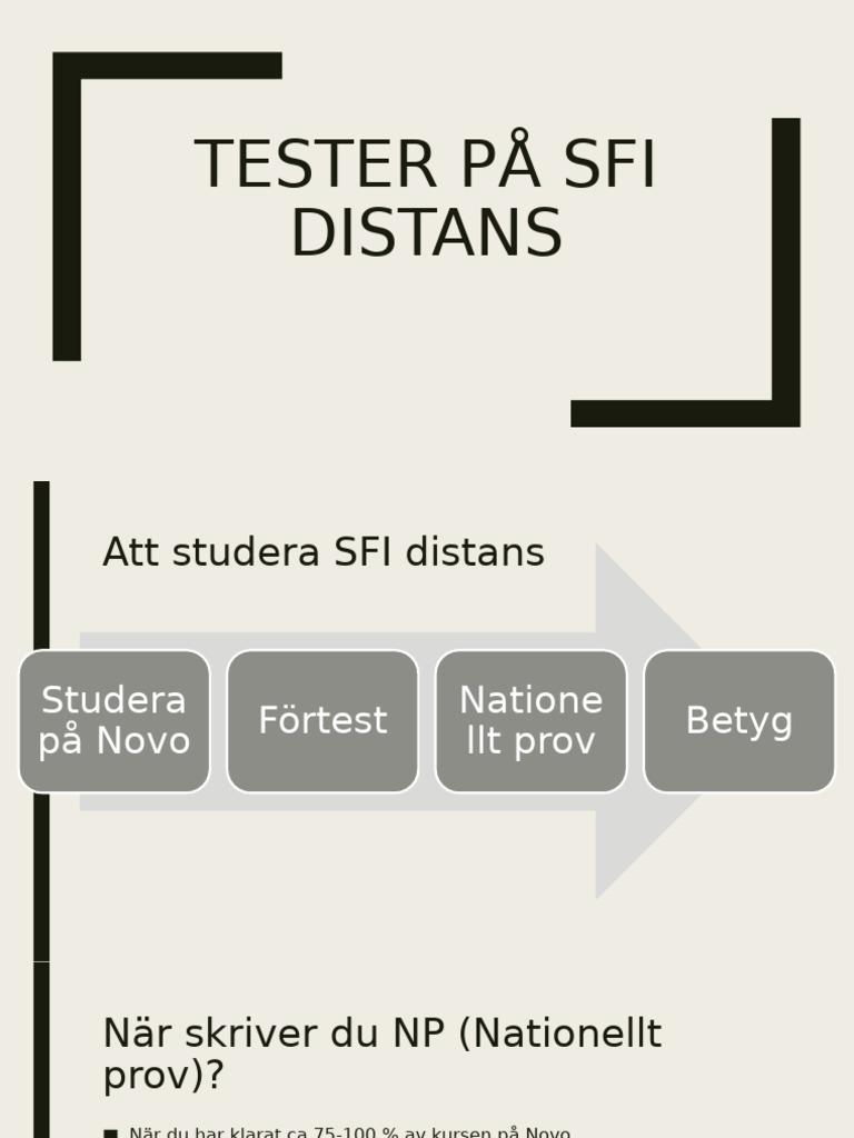 Tester På SFI Distans | PDF