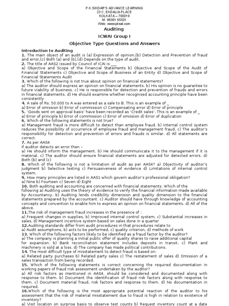 Auditing Objectives | PDF | Financial Audit | Auditor's Report