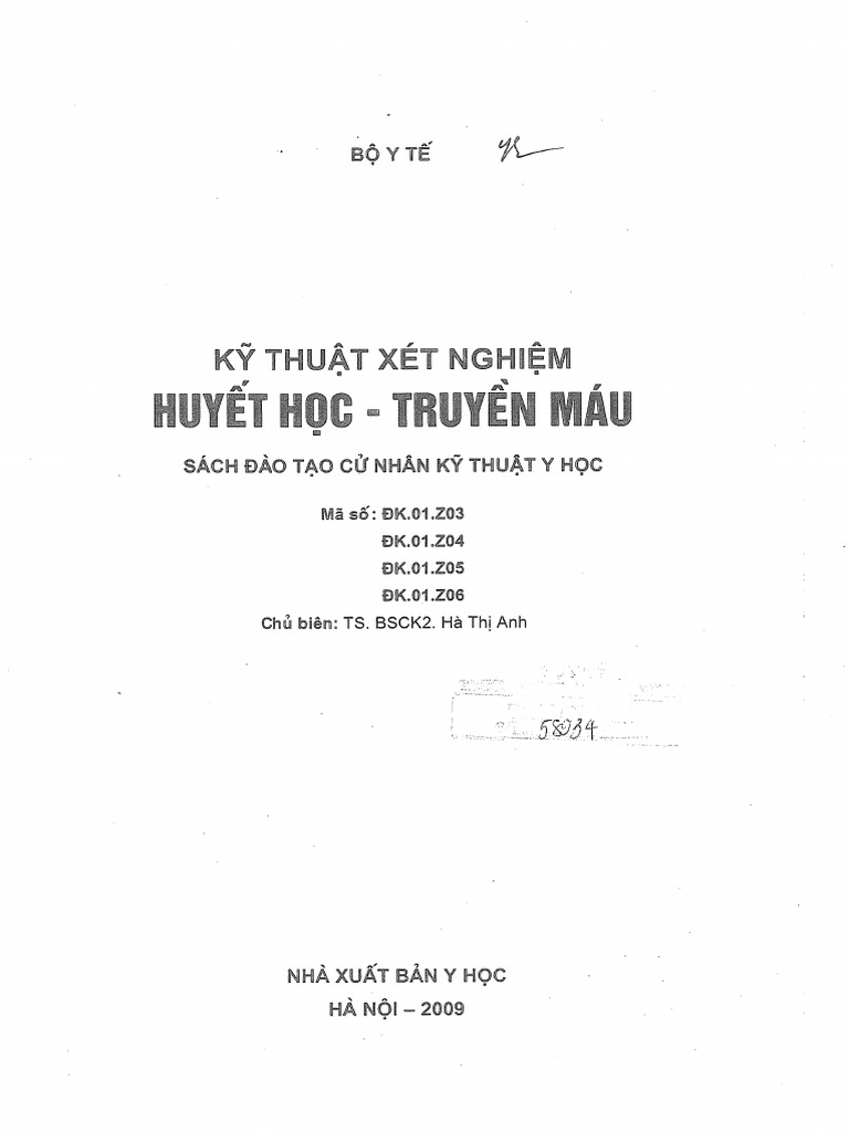 Ky Thuat Xet Nghiem Huyet Hoc Truyen Mau - Bo Y Te | PDF