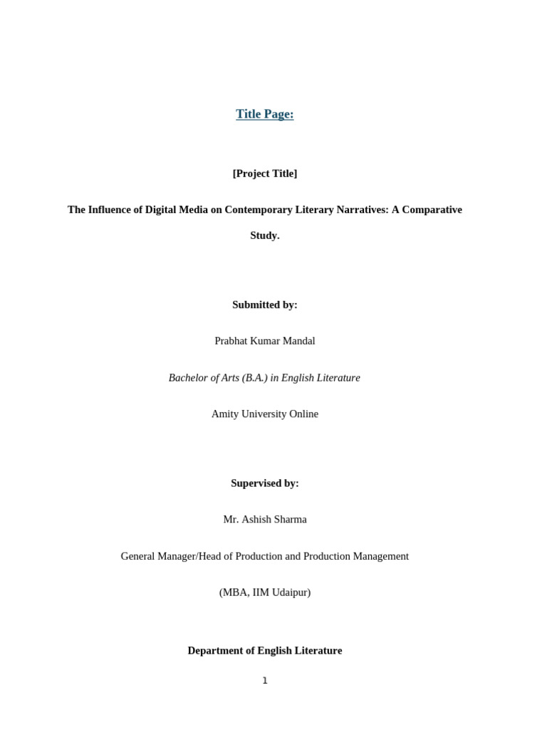 Digital Media's Impact on Literature | PDF | Narrative | Qualitative ...