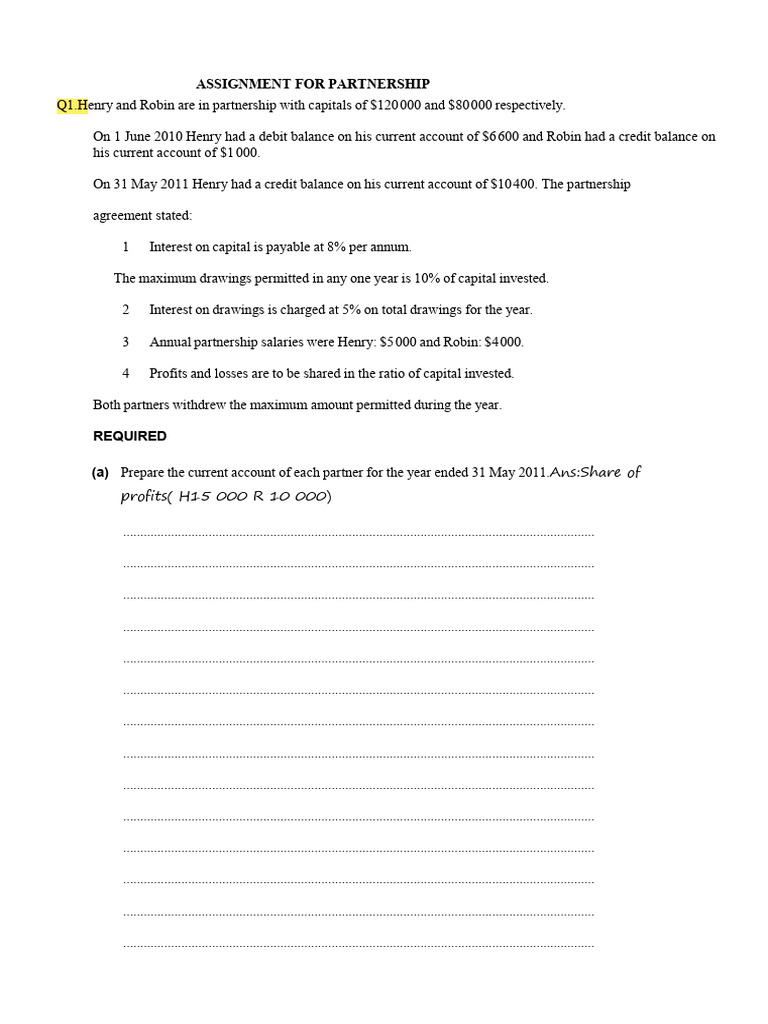 Partnership Questions 2 | PDF | Banks | Book Value