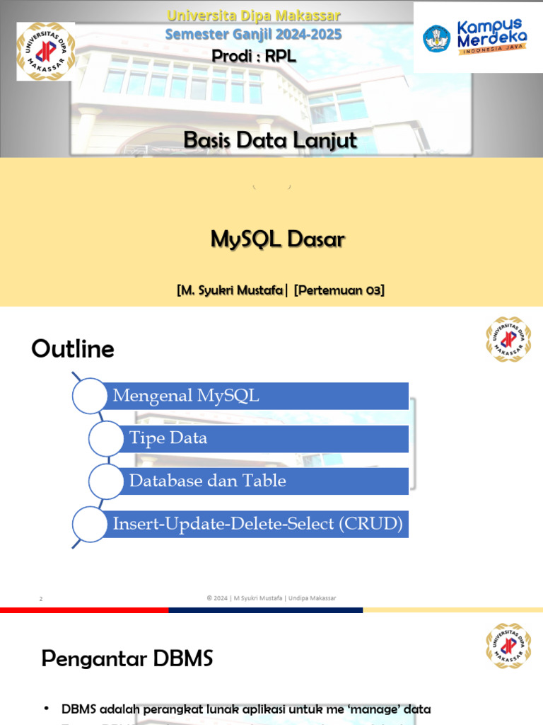 Kuliah 03 BDL - RPL (SQL Dasar) | PDF