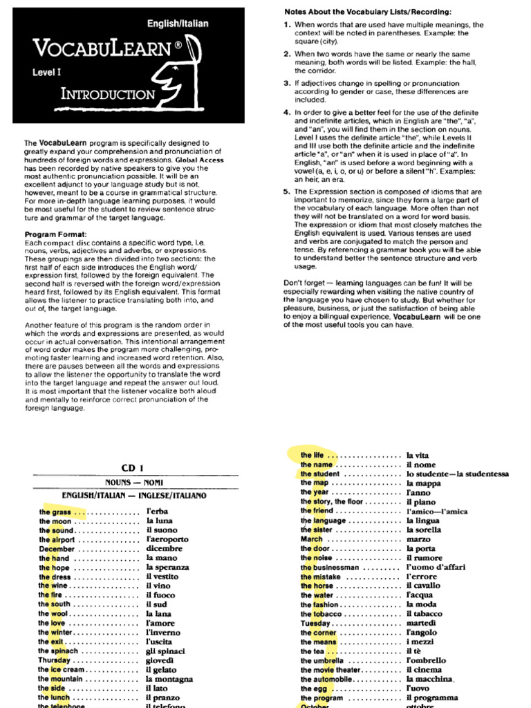 Vocabulearn Level 1 | PDF