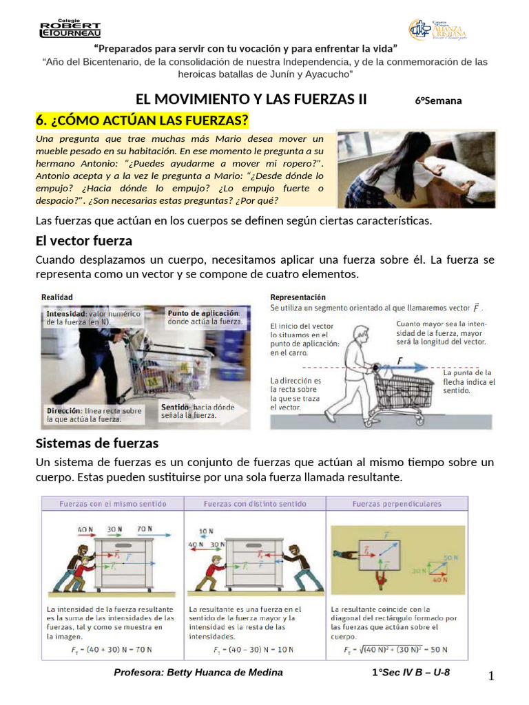 6 - Semana - El Movimiento y Las Fuerzas III - 1°sec | PDF | Fuerza ...