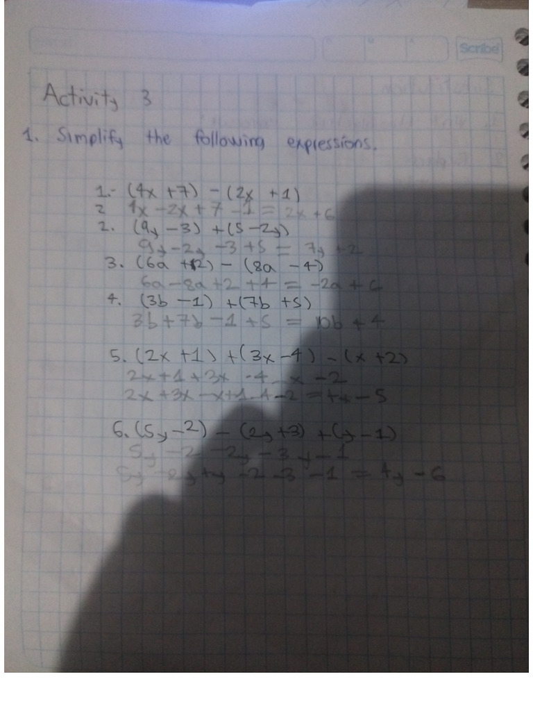 U1A3- Simplifying and Evaluating | PDF