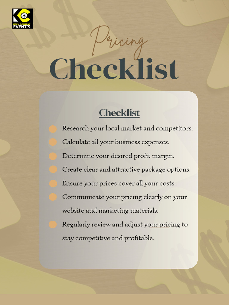 pricing checklist | PDF