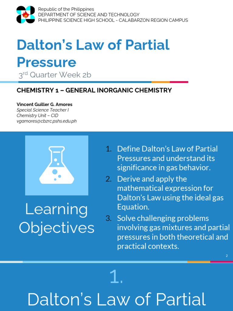 04 Dalton Law of Partial Pressure | PDF | Gases | Oxygen