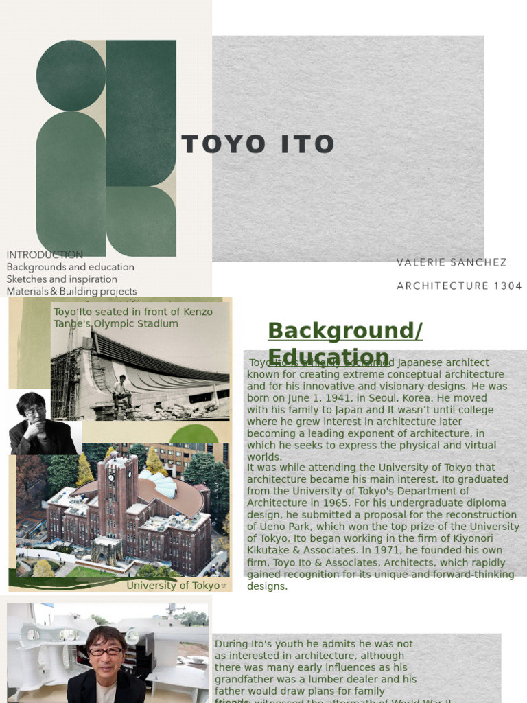 Toyo Ito Presentation | PDF | Architectural Design | Architecture
