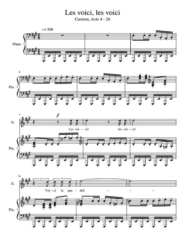 Bizet, Carmen Acte 4-26 Les Voici, Les Voici (La Quadrille) | PDF