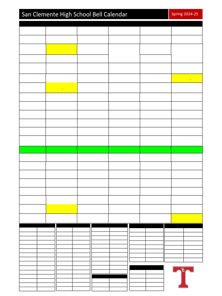 San Clemente High School 24-25 Bell Schedule | PDF