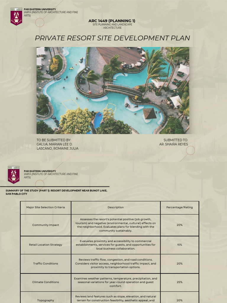 Resort Development Plan for Bunot Lake | PDF | Gardens | Drainage