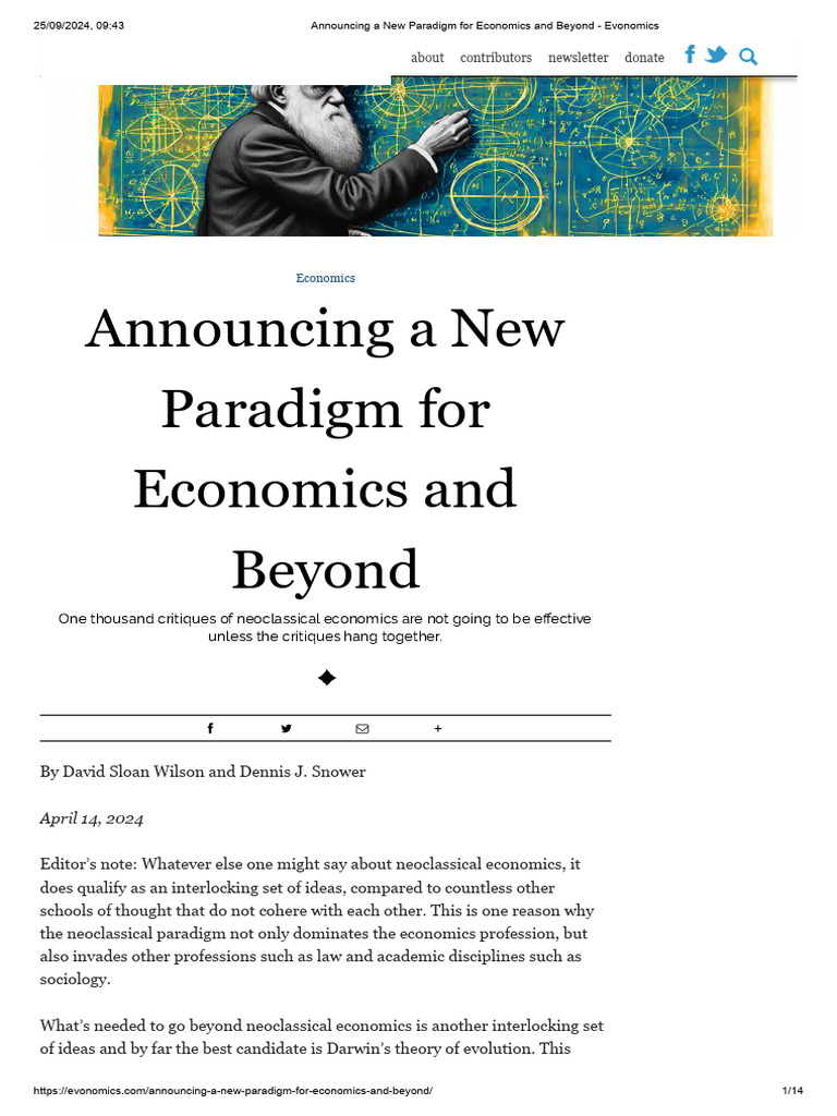 2.announcing A New Paradigm For Economics and Beyond - Evonomics | PDF ...