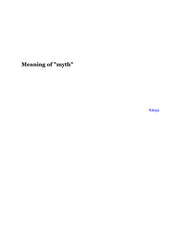 Meaning of "Myth": Mahabharata Ramayana Mangal Kavya Periya Puranam ...