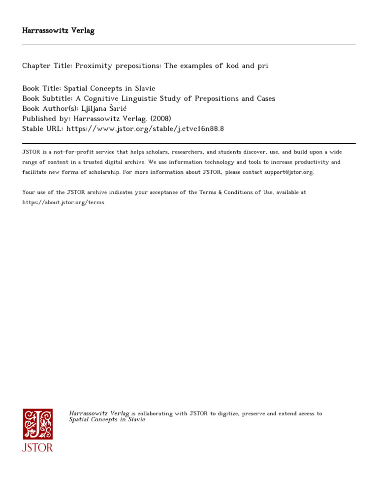 Proximity prepositions | PDF | Distance | Semantics