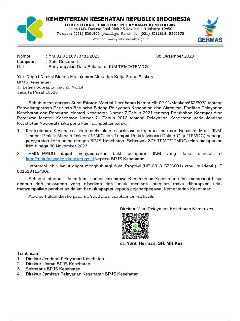 Data Pelaporan INM TPMD/TPMDG 2023 | PDF