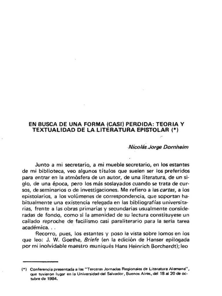 Teoría y Textualidad de la Literatura Epistolar | PDF | Johann Wolfgang von Goethe