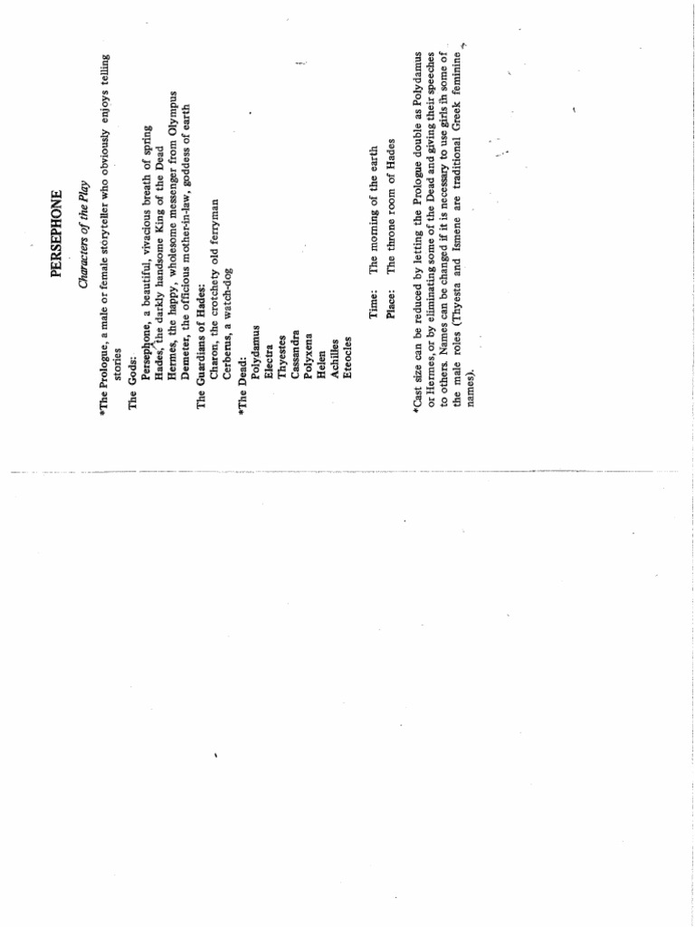 Persephone Cast - Crew Script | PDF