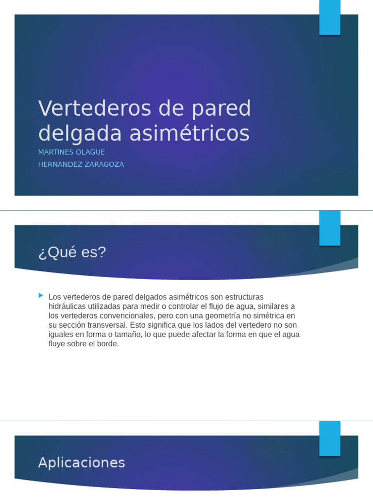 Vertederos de Pared Delgada Asimétricos | PDF