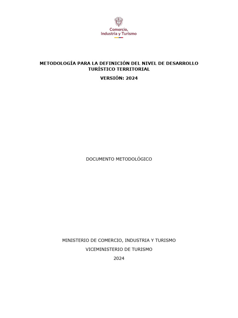 Documento-Metodologico-NDTT-2024 | PDF | Turismo | Sustentabilidad