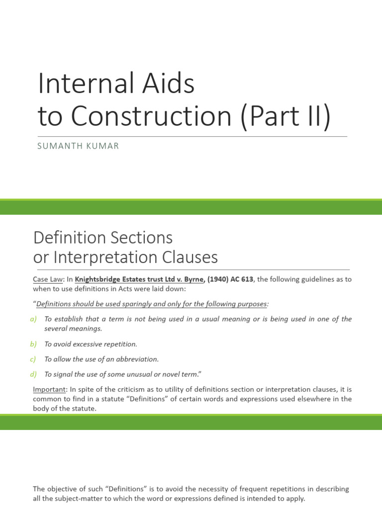 Understanding Internal Aids to Construction | PDF | Statutory ...