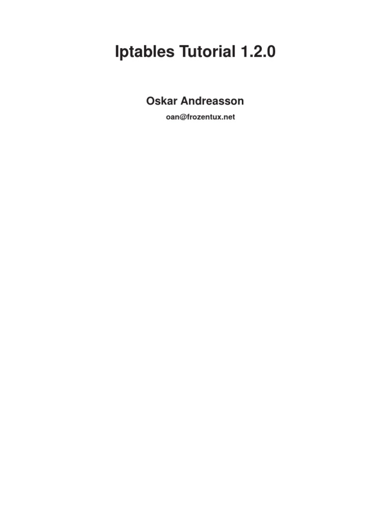 Iptables Tutorial - Ps | PDF | Osi Model | Internet Protocol Suite