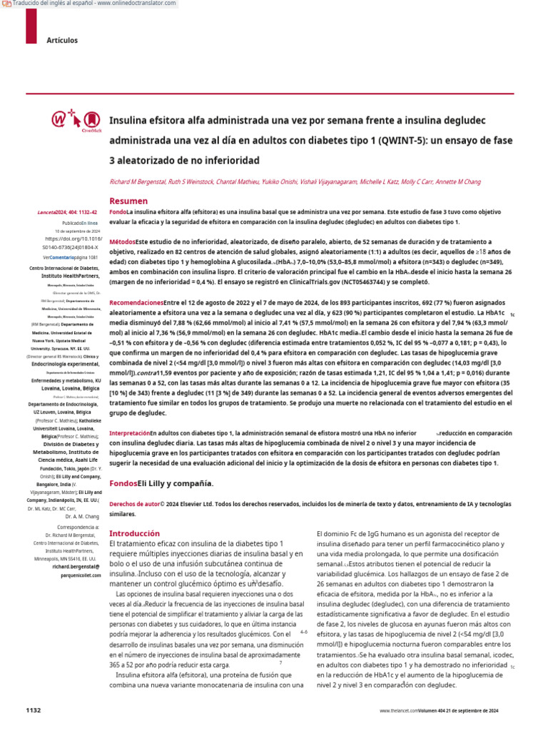 Once-weekly insulin efsitora alfa versus once-daily insulin.en.es | PDF ...