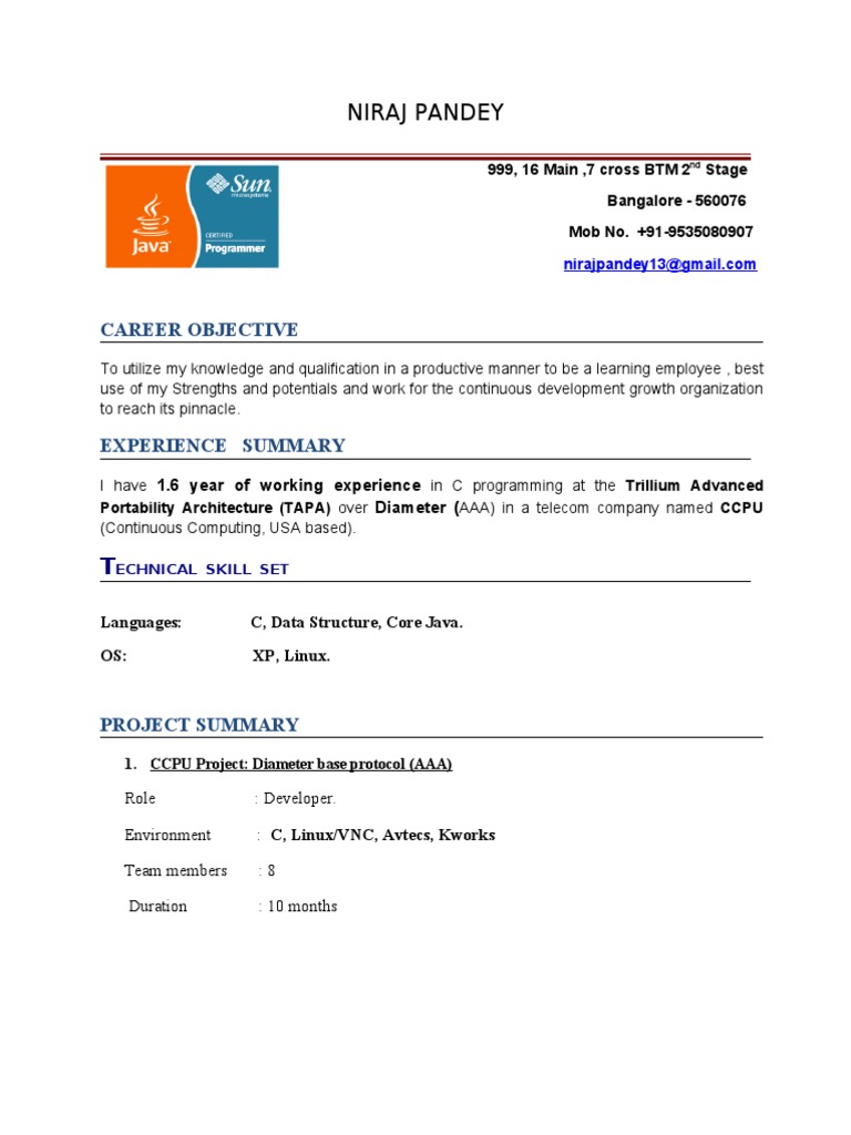 Niraj Resume | PDF | Lte (Telecommunication) | Communications Protocols