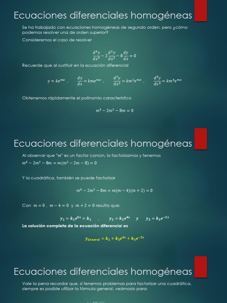 2.1.2 Ecuaciones Diferenciales Homogéneas | PDF | Factorización | Ecuaciones