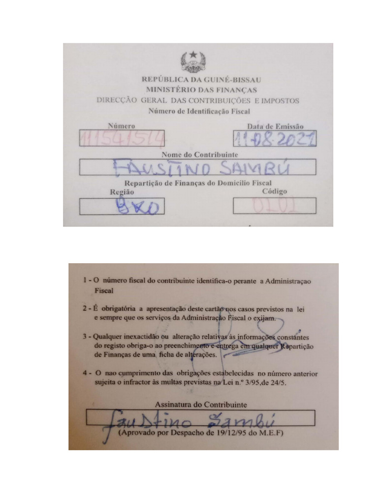 Nif Faustino Sambu | PDF