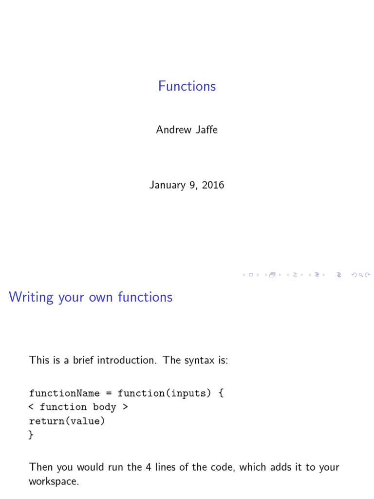Intro to Writing R Functions | PDF | Function (Mathematics) | Computer ...