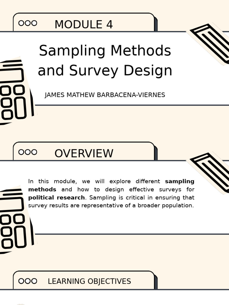 Ge Elec 3 Module 4 Sampling Methods and Survey Designs | PDF | Sampling (Statistics) | Survey ...